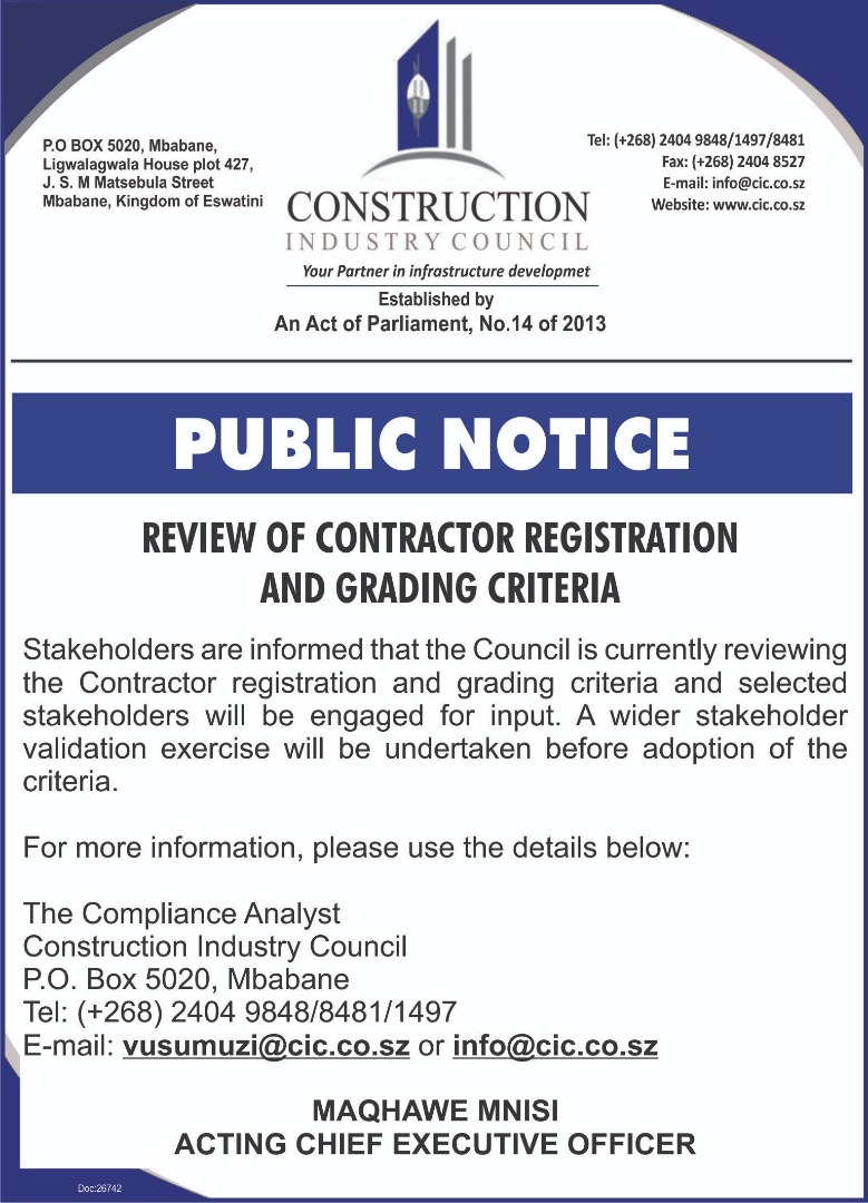 Construction Industry Council Eswatini (CIC)